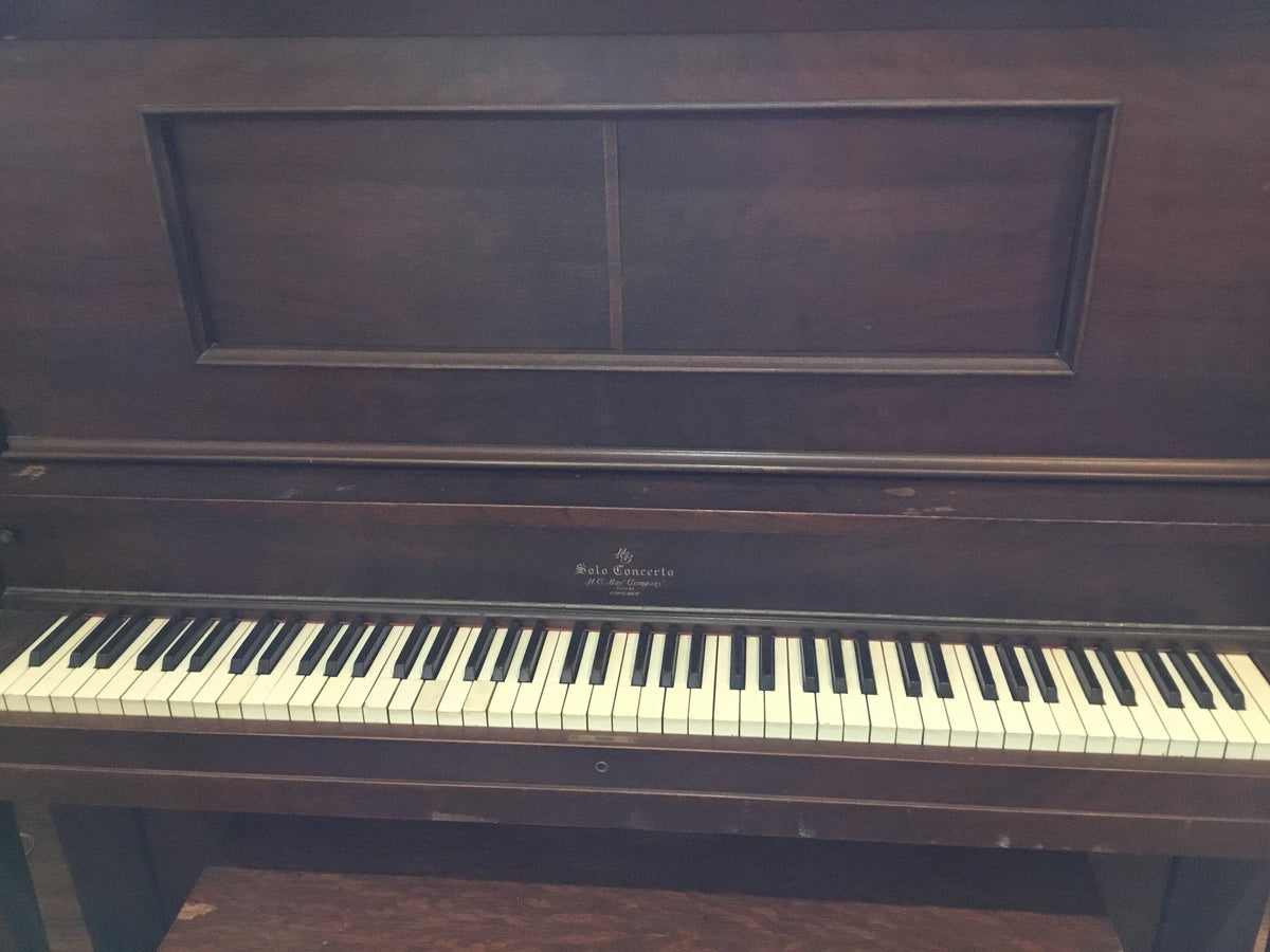 1923 H C Bay Co. Upright Walnut Player Piano (Serial #1594) w/ Bench – The Oaks of Montgomery ...
