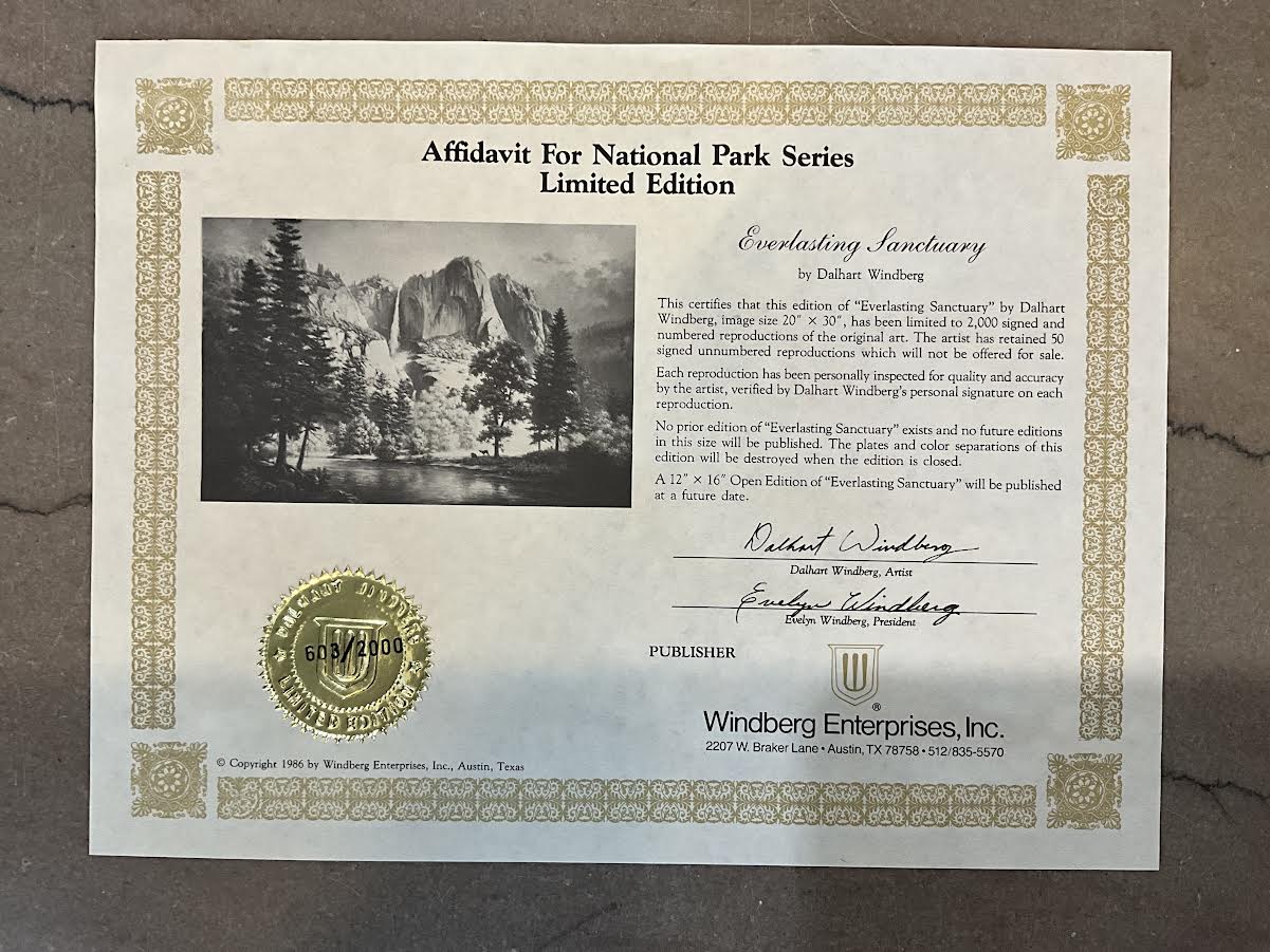 1984 DALHART WINDBERG EVERLASTING SANCTUARY PRINT (SIGNED FRAMED COA ...